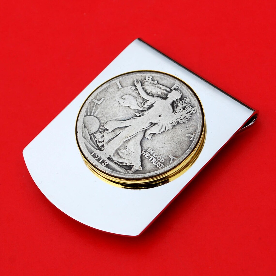 BLANK Stainless Steel Large Money Clip W. Coin Bezel to Fit US | Etsy