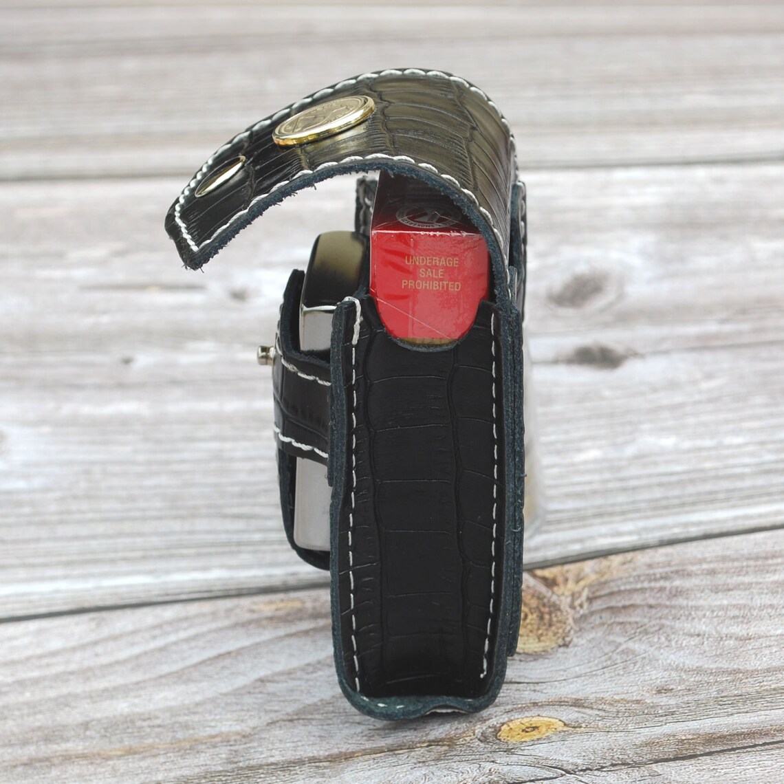 1973 Denmark 10 Ore Coin Genuine Leather Cigarette Box Storage | Etsy