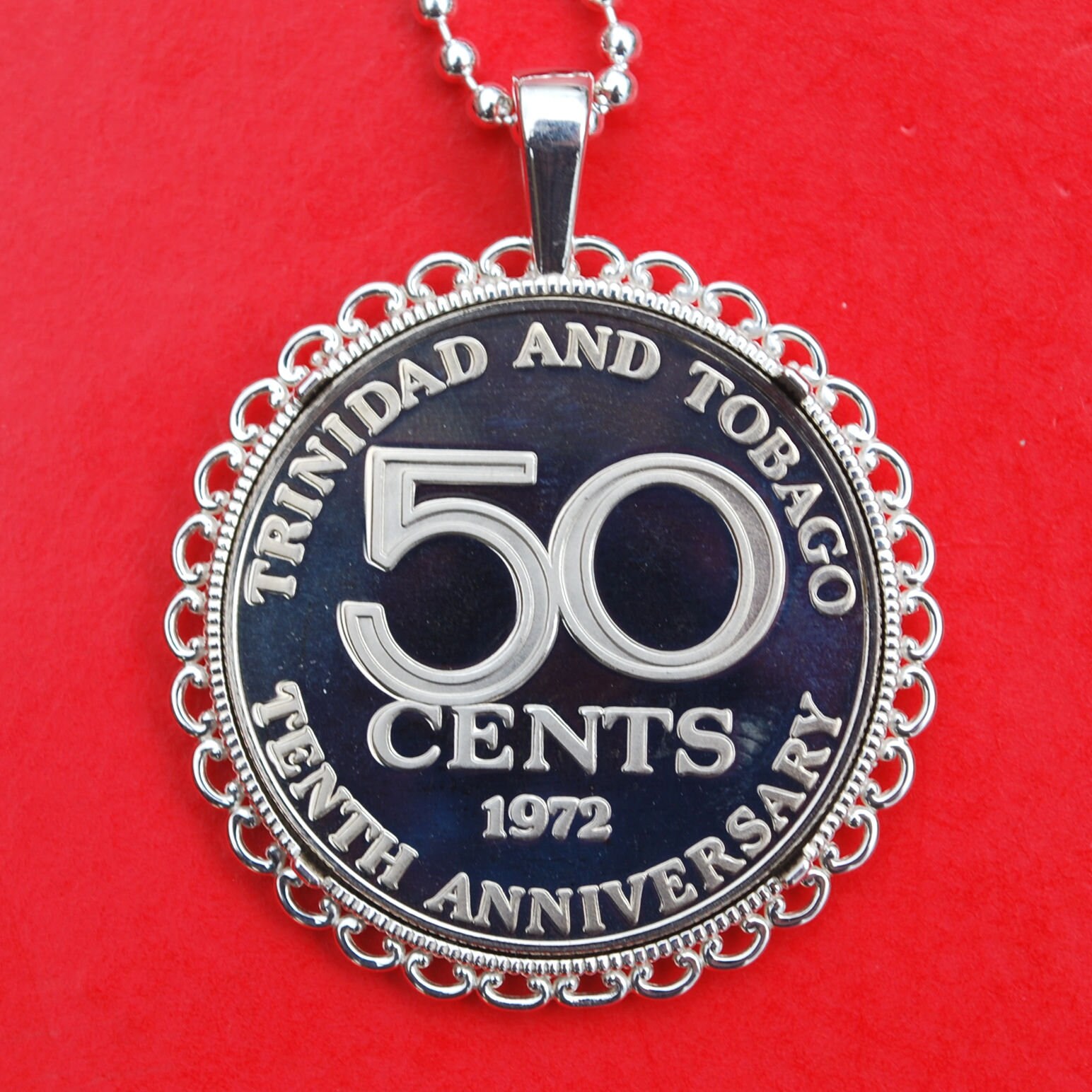 1972 Trinidad & Tobago 50 Cents Gem BU Uncirculated Proof Coin Solid ...
