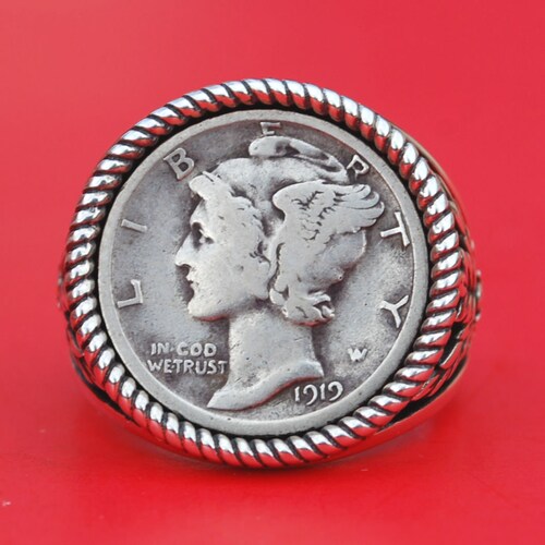 Mercury Dime Ring Sterling Silver US Coin Ring Made in NYC - Etsy