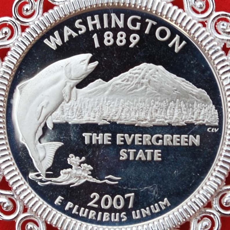 US 2007 Washington State Quarter 90% Silver Proof Coin Soild | Etsy