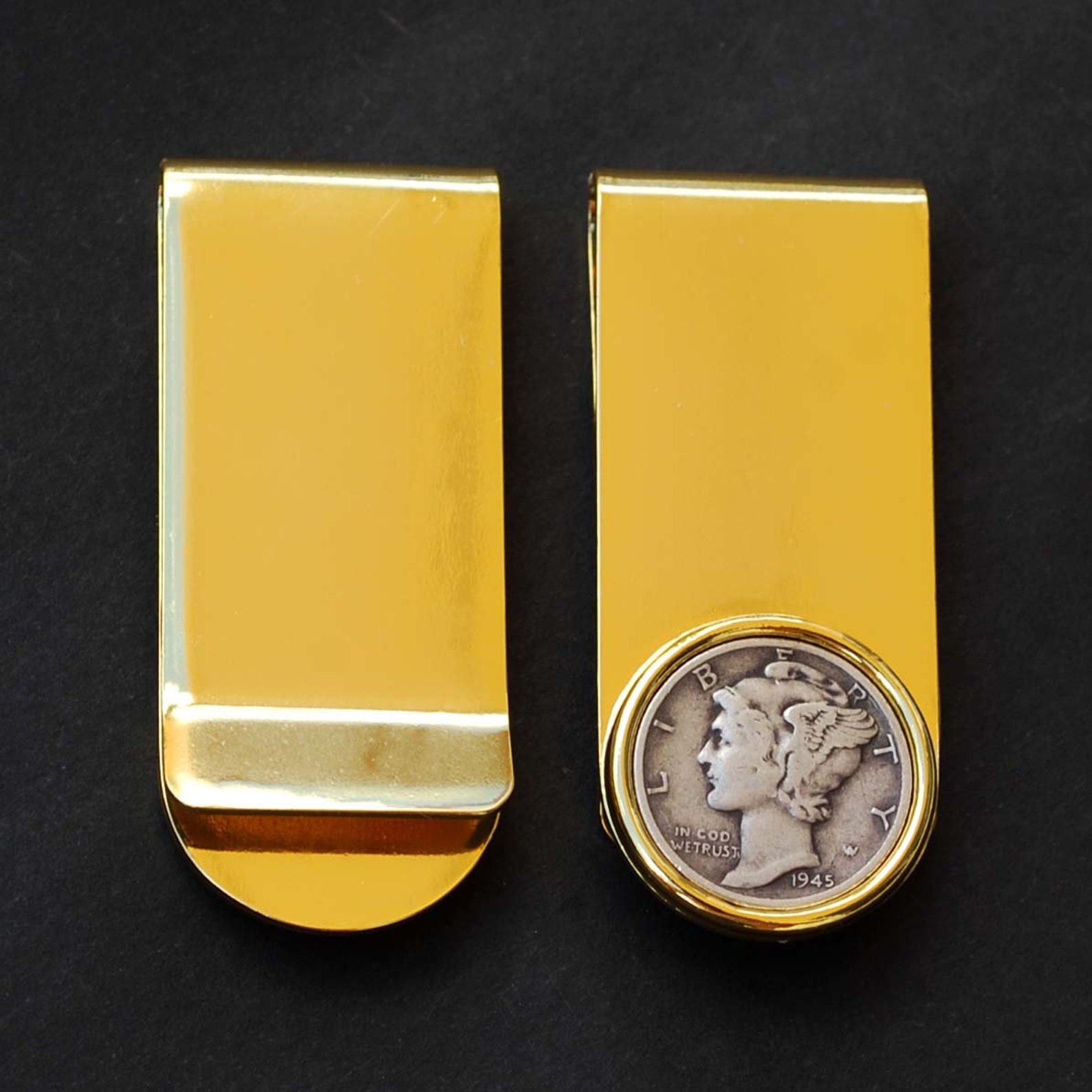 Lot of Six 18mm Gold Plated Rolled Edge Coin Bezels to Fit US - Etsy