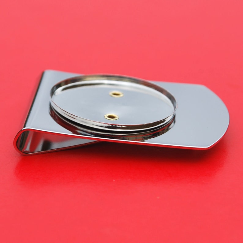 BLANK Stainless Steel Large Money Clip W. Coin Bezel to Fit US Half ...