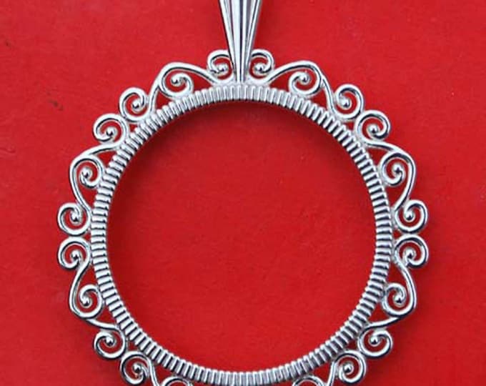 Solid 925 Sterling Silver Coin Bezel Mount Frame Settings Fit US ...