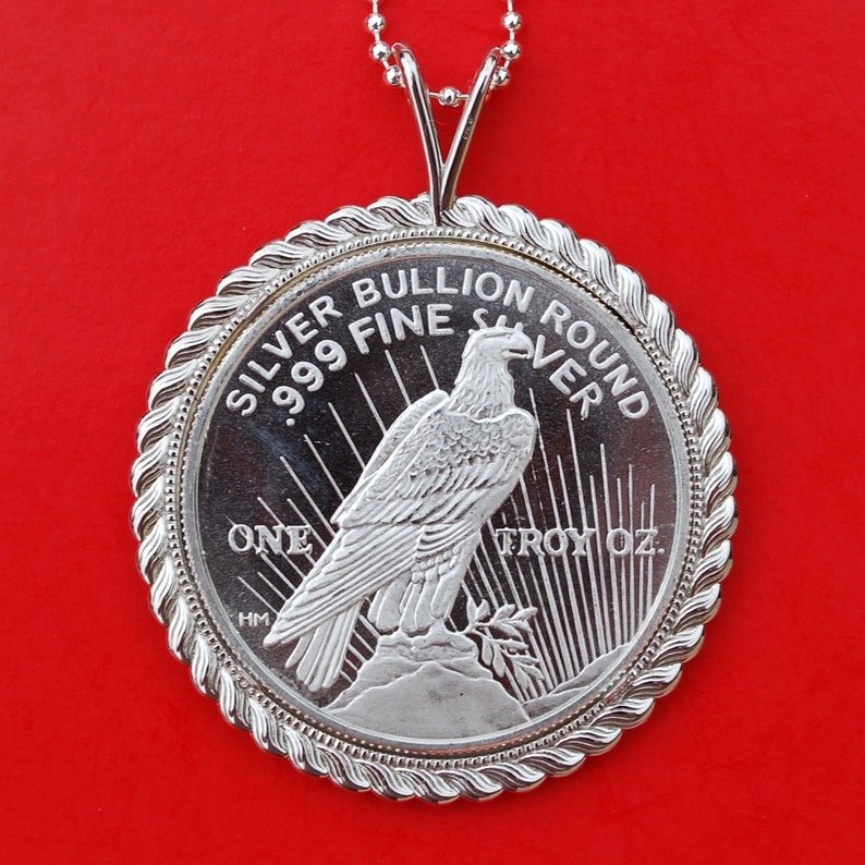 Peace Silver Dollar Design 1 Oz .999 Silver Round Solid 925 | Etsy