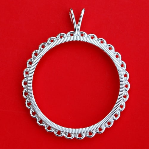 Solid 925 Sterling Silver Coin Bezel Mount Frame to Fit US - Etsy