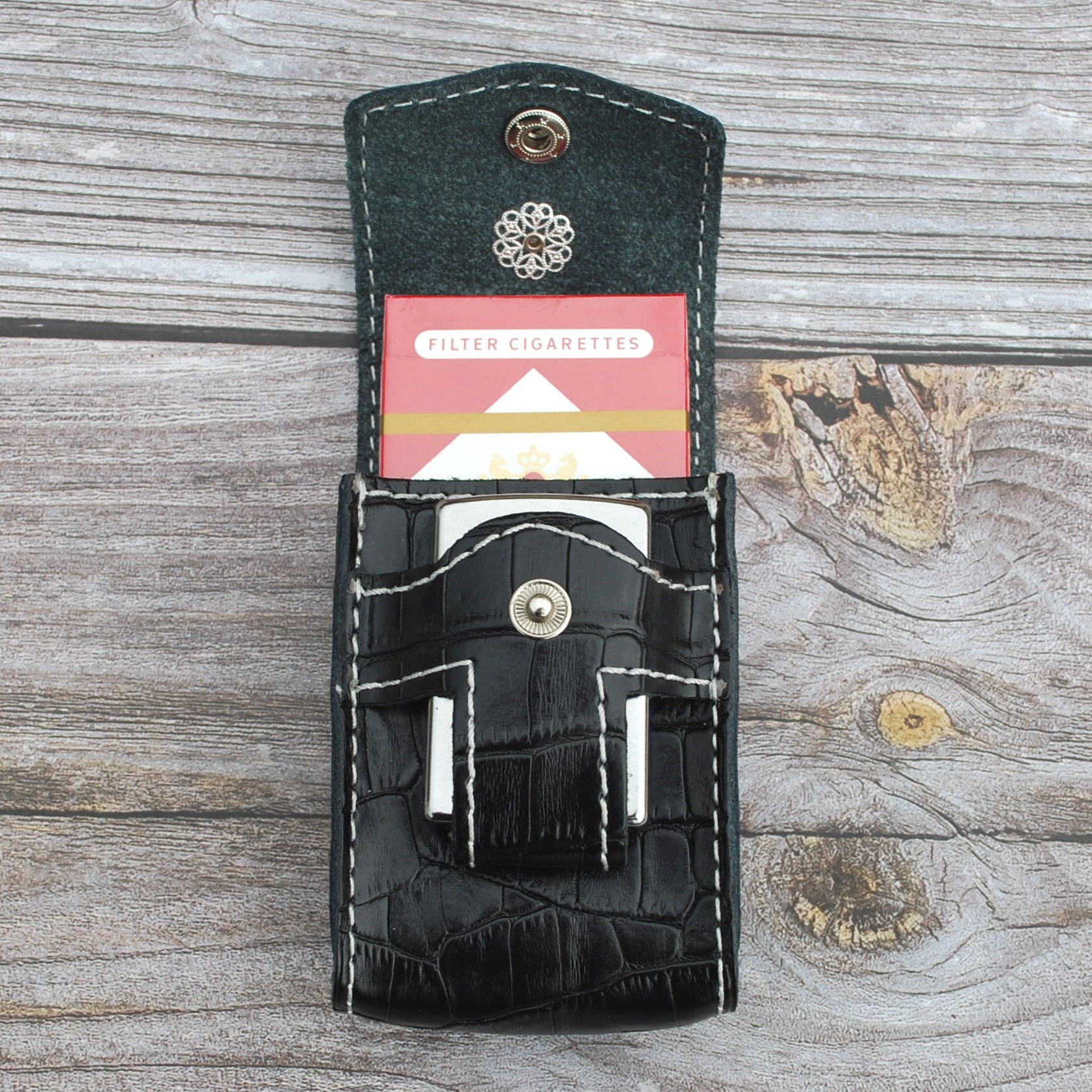 1973 Denmark 10 Ore Coin Genuine Leather Cigarette Box Storage | Etsy