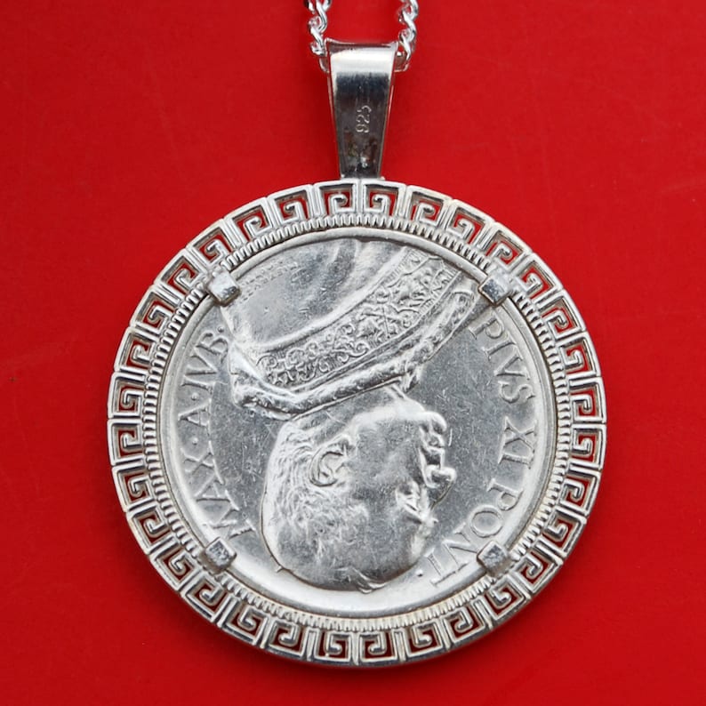 Very Rare Vatican City 1933 - 34 Silver Pope Pius XI 5 Lire Coin Solid ...