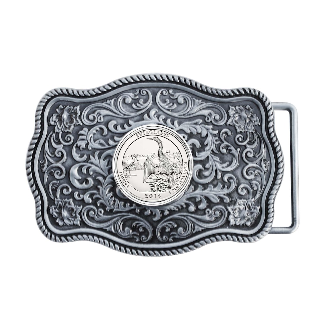 2014 America Beautiful Parks Quarter Western Scroll Belt Buckle - Great ...
