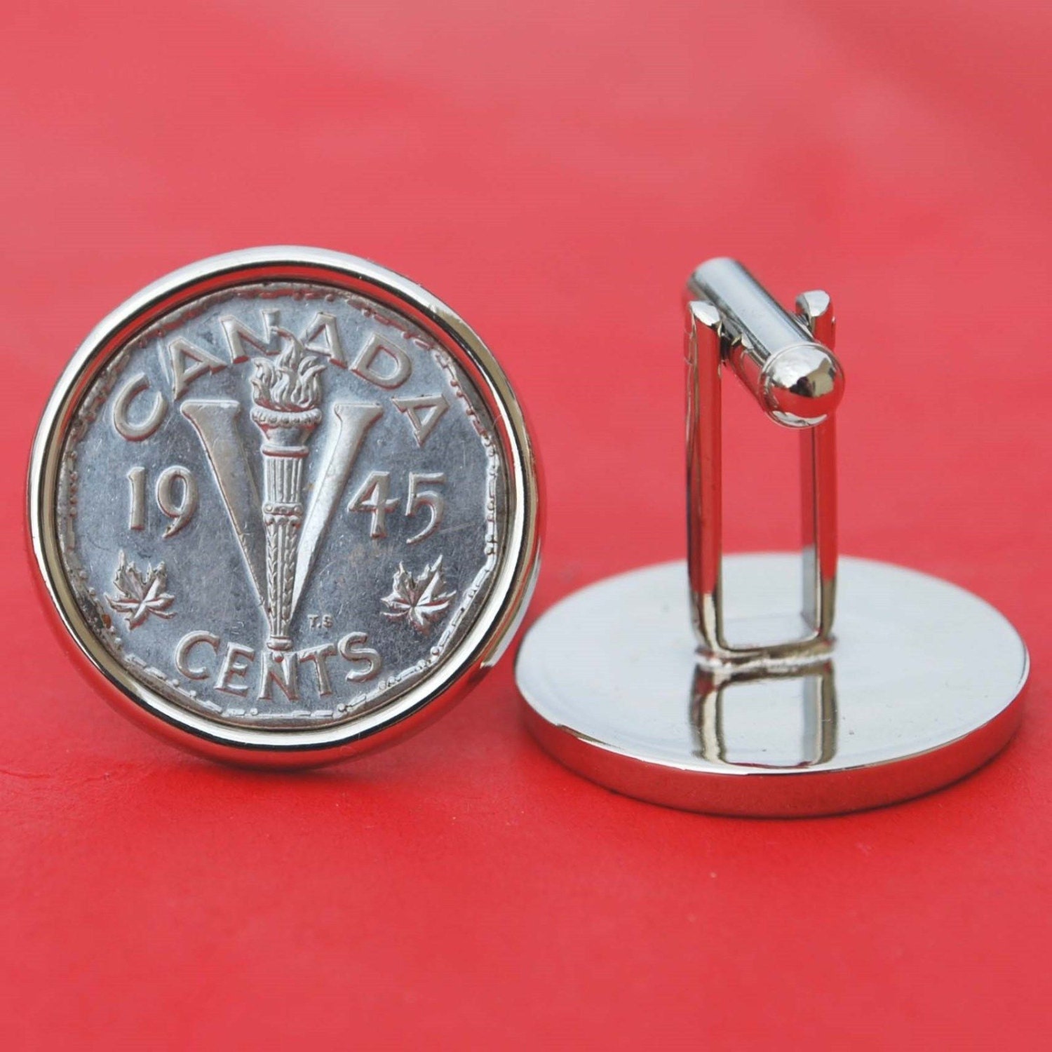 1945 Canada 5 Cents "v" Victory Nickel Coin Cufflinks - NEW - Etsy
