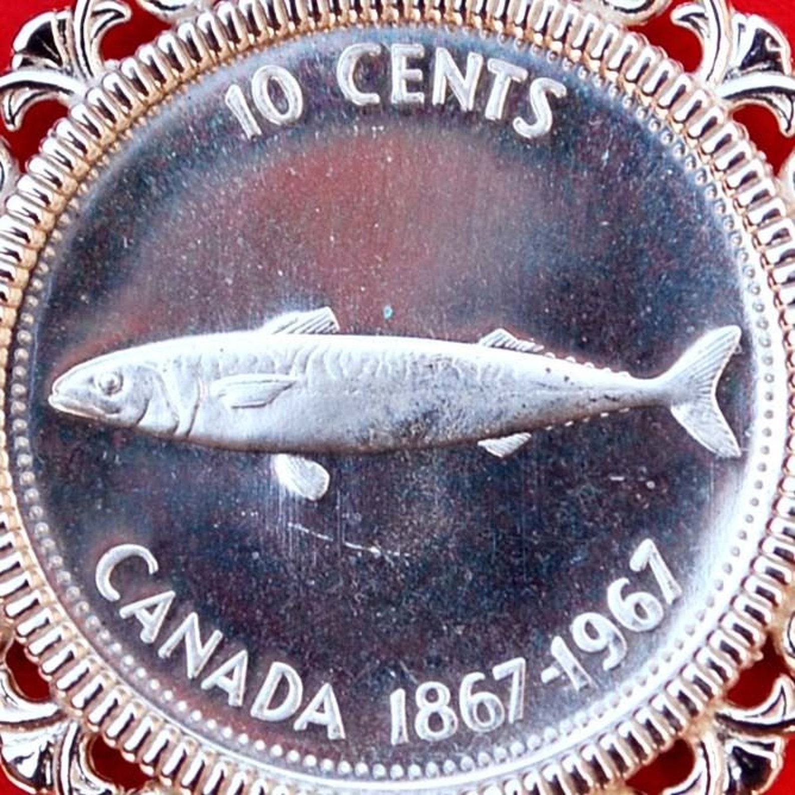 1967 Canada Atlantic Mackerel Fish 10 Cents BU Unc Coin Solid 925 ...