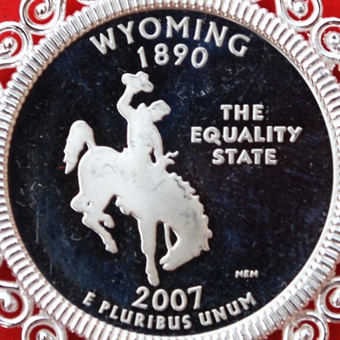 US 2007 Wyoming State Quarter 90% Silver Proof Coin Soild 925 - Etsy