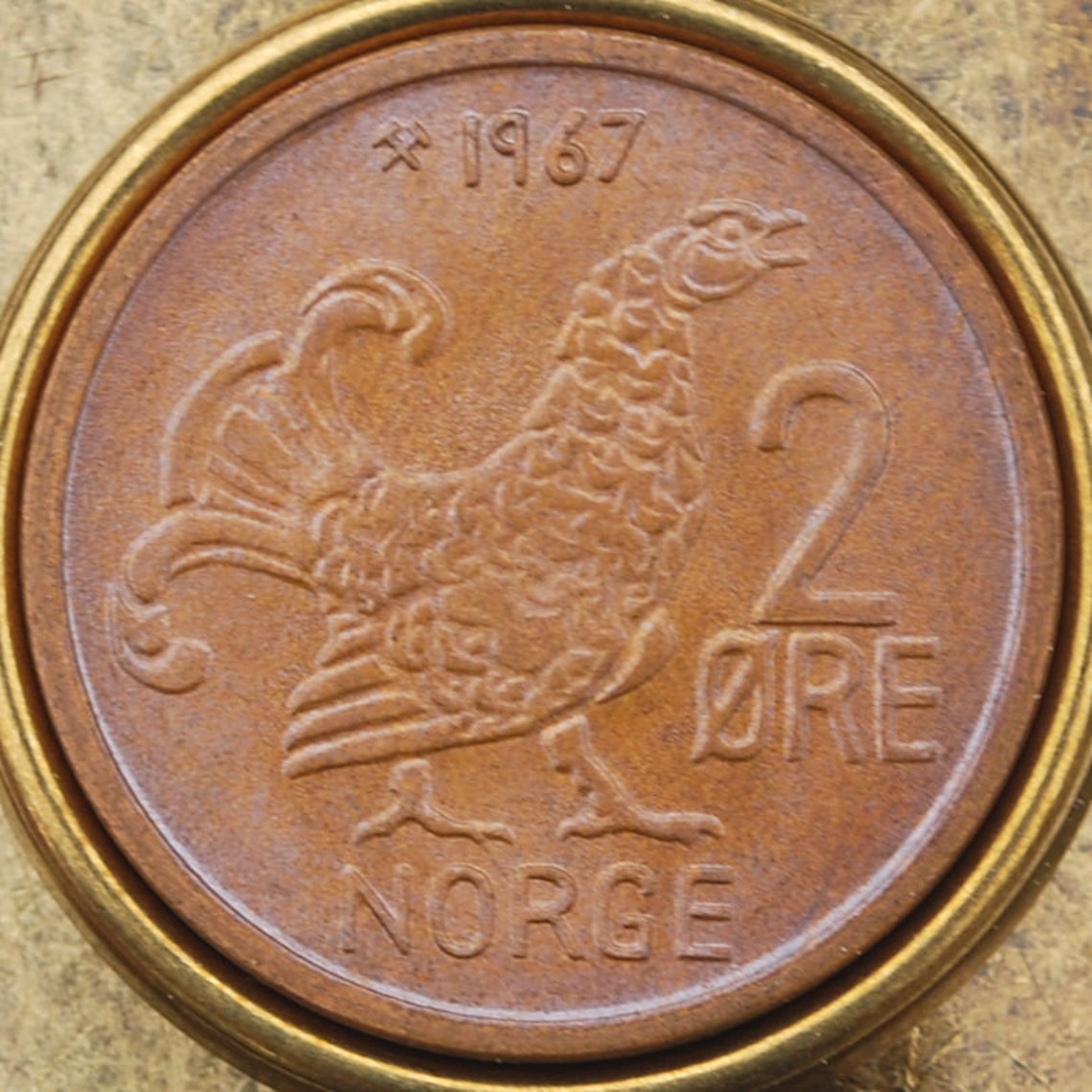 1967 Norway 2 Ore Coin Solid Brass Antique Finish Cuff - Etsy