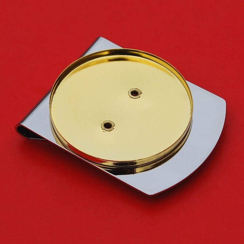 BLANK Stainless Steel Large Money Clip W. Coin Bezel to Fit US - Etsy