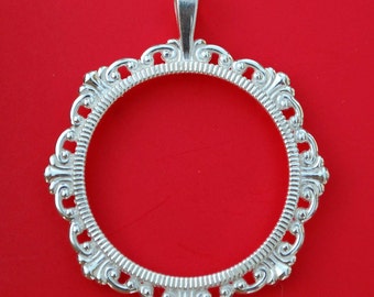 Solid 925 Sterling Silver Coin Bezel Mount Frame Settings Fit | Etsy