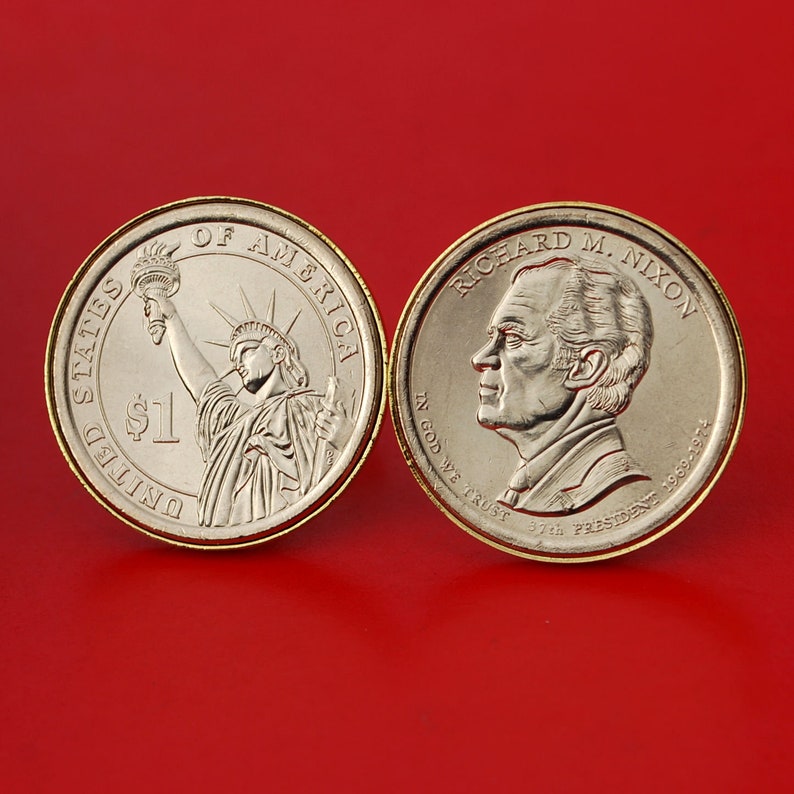 US 2016 Presidential Dollar BU Uncirculated Coin Gold Plated Cufflinks ...