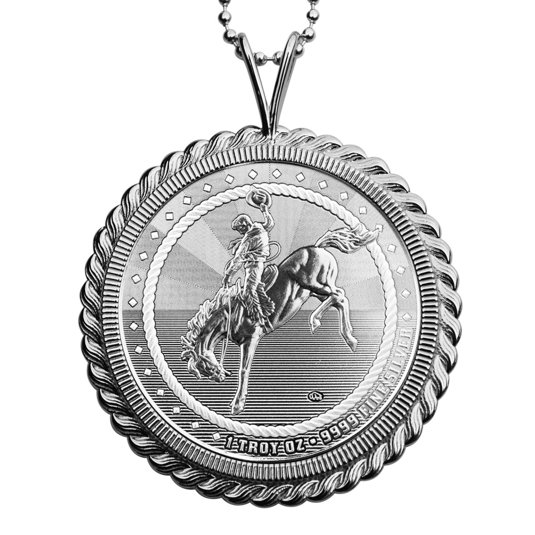 Authentic 1 Oz Scottsdale Mint Cowboy 9999 Fine Silver Round BU ...