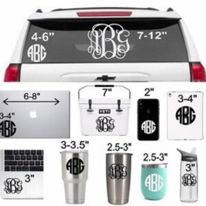 Two Letter Monogram Double Layer Vinyl Monogram 1"-5" - Etsy