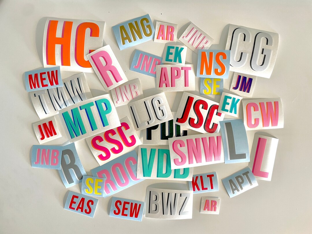 Two Letter Monogram Double Layer Vinyl Monogram 1"-5" - Etsy