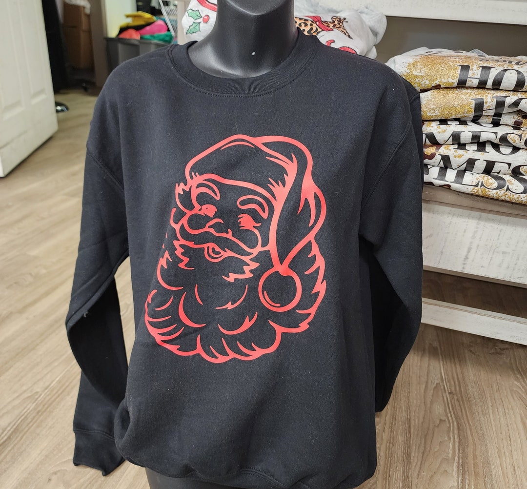 Red Happy Face Santa Sweatshirt - Etsy