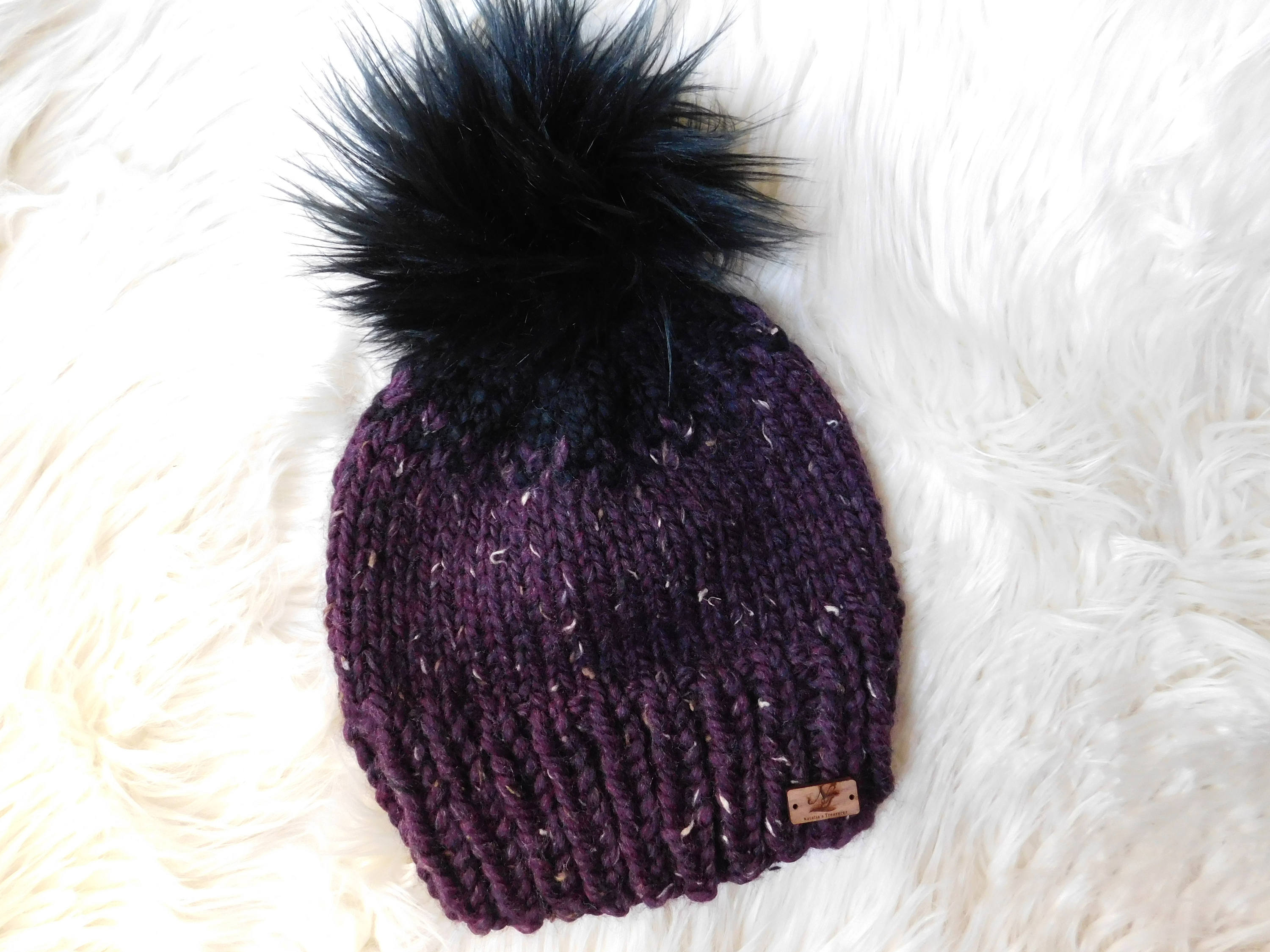 Design Your Own Chunky "tiara" Toque. Women Winter Hat. 2 Tones Adult ...