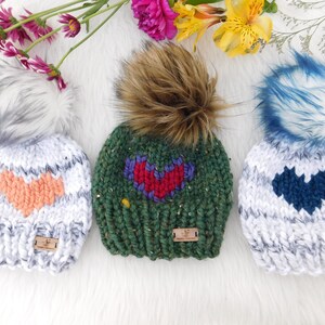Design Your Own Big Heart Knitted Hat love , Gift to New Moms. Big ...