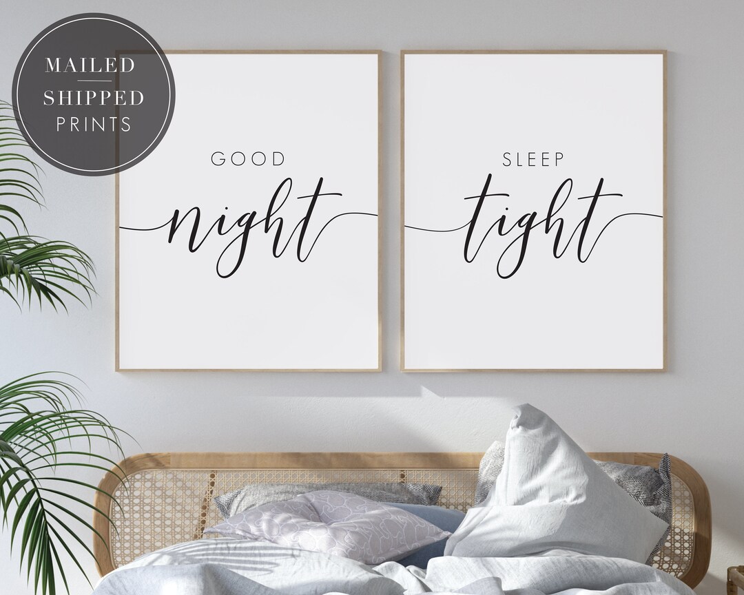 Good Night Sleep Tight, Nursery Decor, Crib Prints, Set of 2 Prints ...