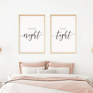 Good Night Sleep Tight, Nursery Decor, Crib Prints, Set of 2 Prints ...