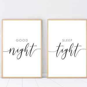 Good Night Sleep Tight, Nursery Decor, Crib Prints, Set of 2 Prints ...