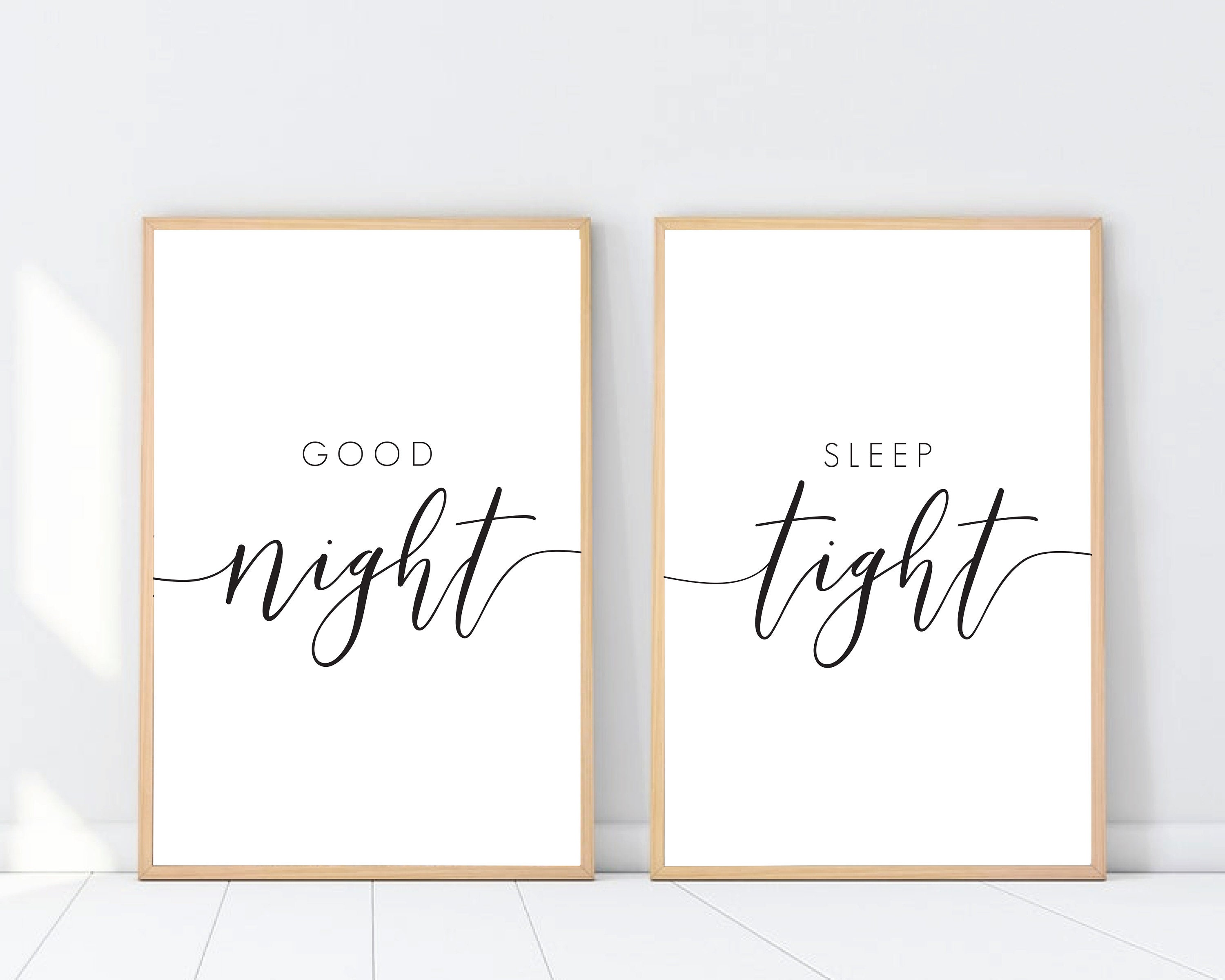 Good Night Sleep Tight, Nursery Decor, Crib Prints, Set of 2 Prints ...