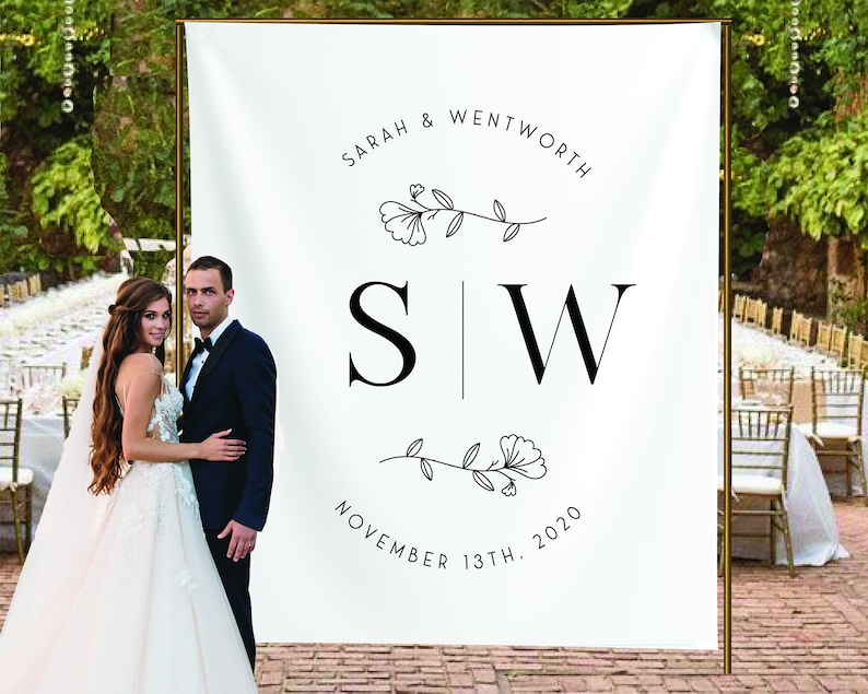 Wedding Backdrop for Reception Monogram Wedding Decor Photo - Etsy