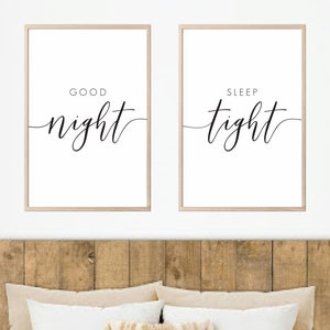 Good Night Sleep Tight, Nursery Decor, Crib Prints, Set of 2 Prints ...