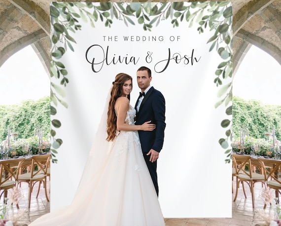 Fabric Wedding Backdrop for Reception Greenery Banner Photo - Etsy