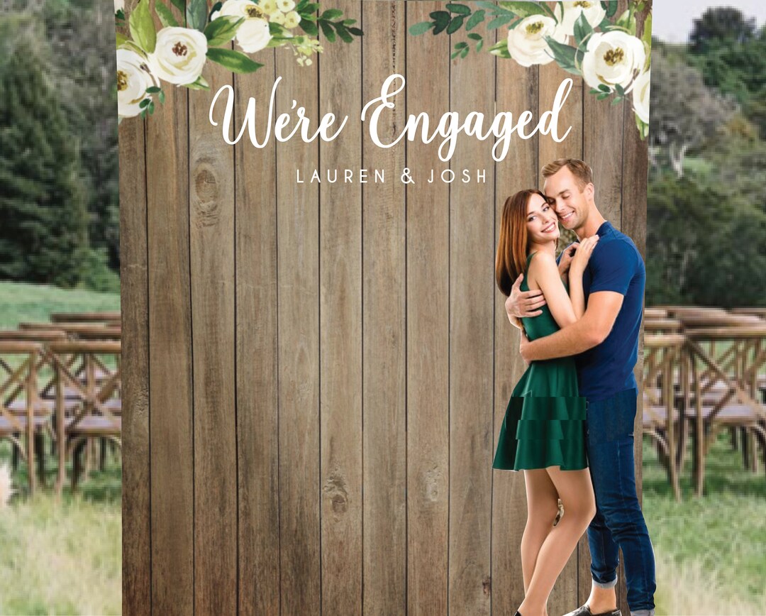Engagement Backdrop Banner, Photo Booth Backdrop, Greenery for ...