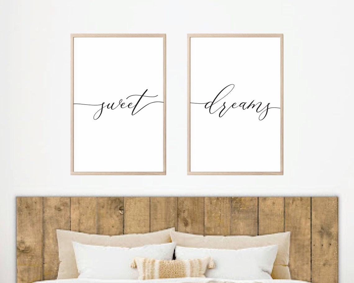 Sweet Dreams Above Bed Sign Nursery Wall Art Set of 2 - Etsy