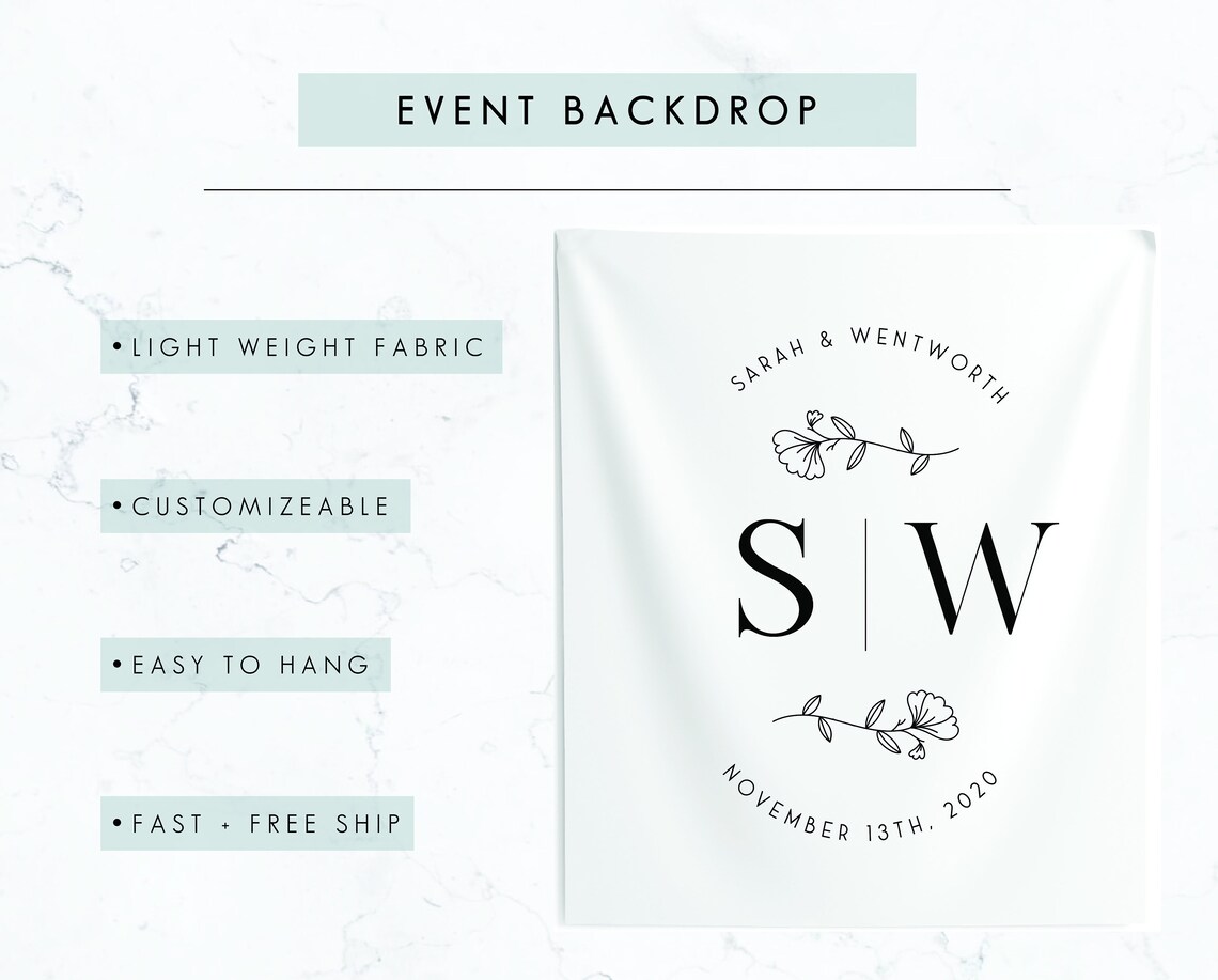 Wedding Backdrop for Reception Monogram Wedding Decor Photo - Etsy