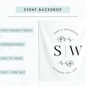 Wedding Backdrop for Reception, Monogram Wedding Decor, Photo Booth ...