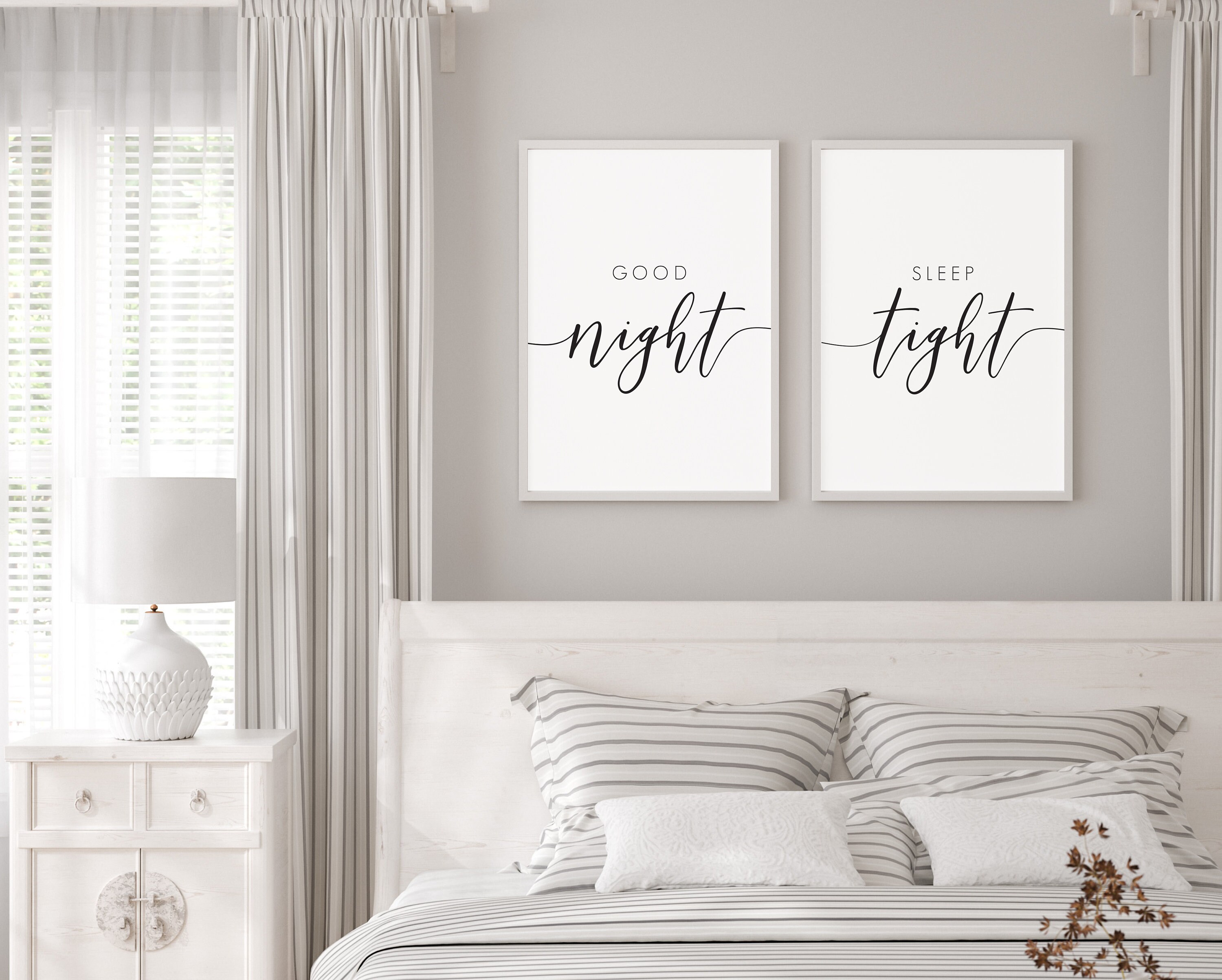 Good Night Sleep Tight, Nursery Decor, Crib Prints, Set of 2 Prints ...