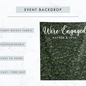 Engagement Backdrop Banner, Photo Booth Backdrop, Hedge Sign for ...