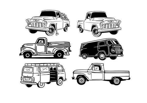 Classic Truck and Van SVG Package | Etsy