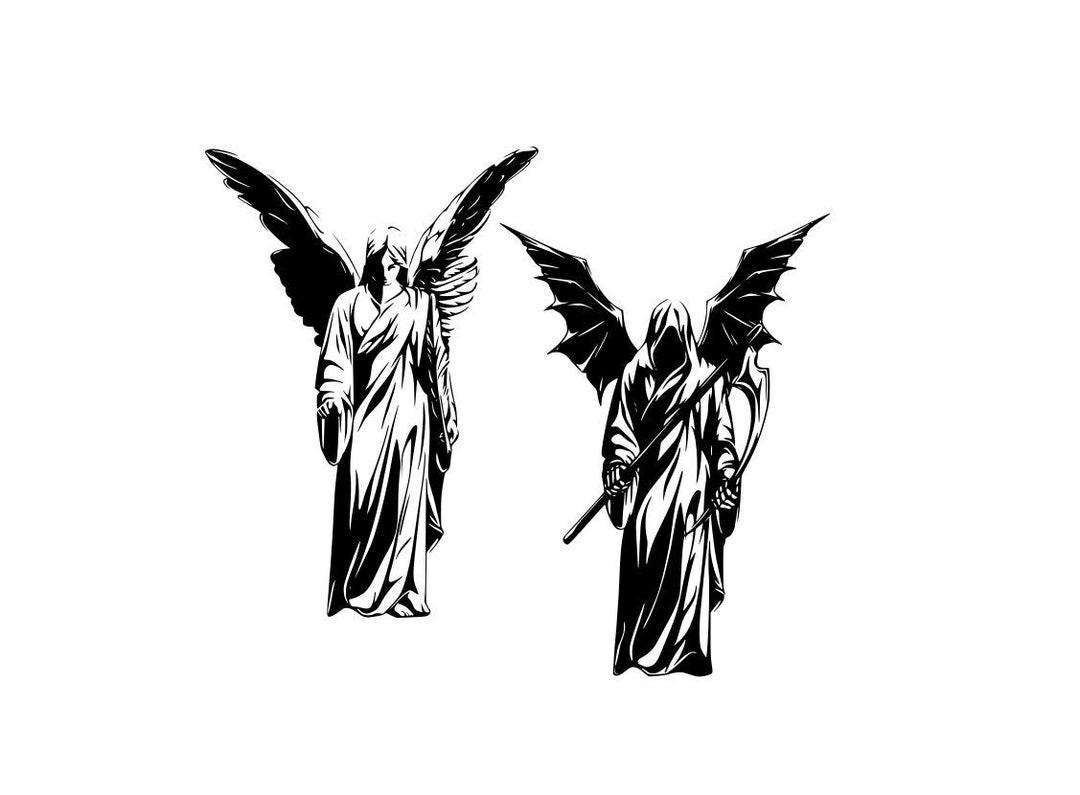 Demon and Angel SVG Package (2 Files) - Etsy