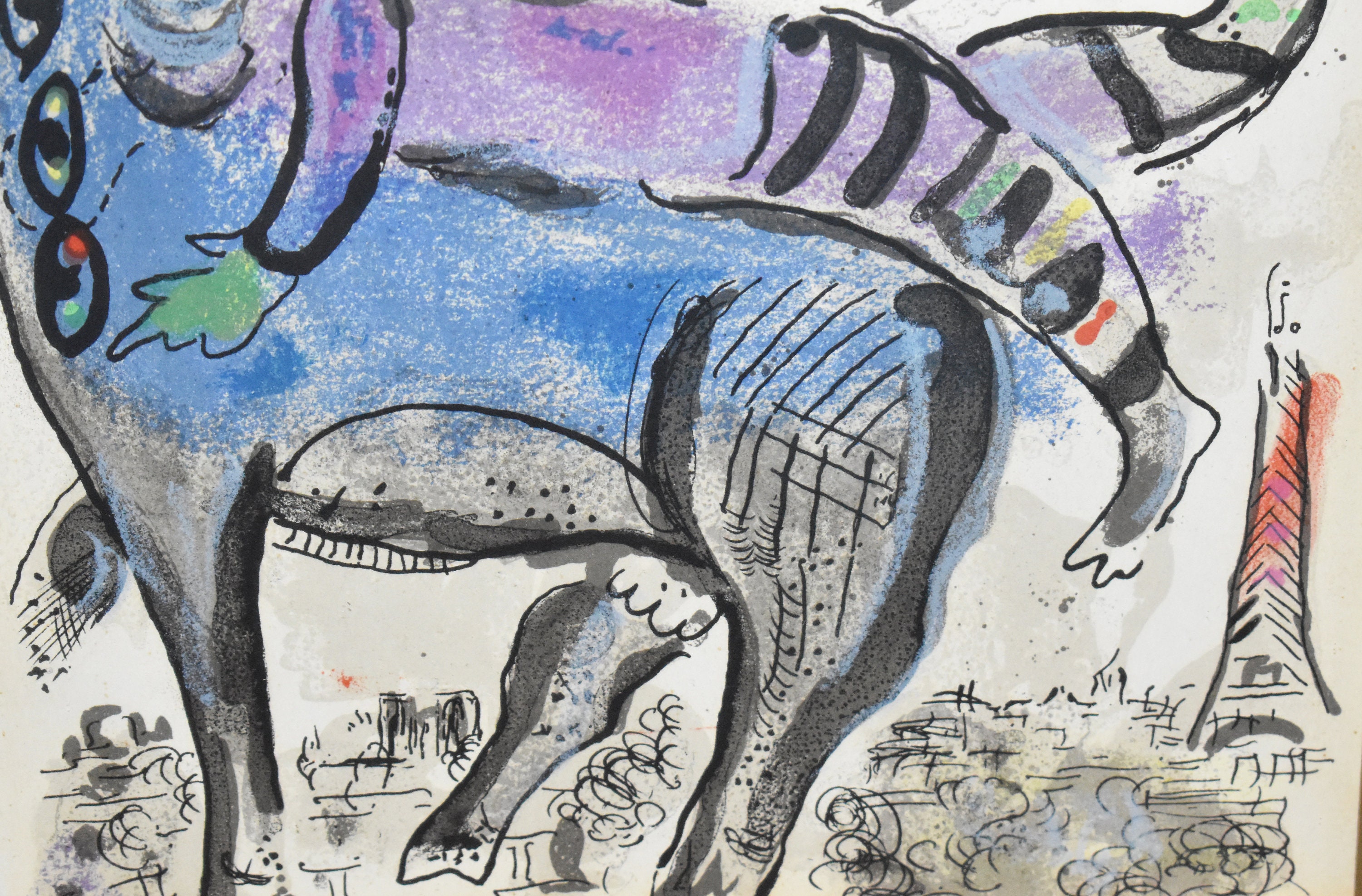 Marc Chagall Limited Edition Mourlot Color Lithograph-the Blue Cow ...