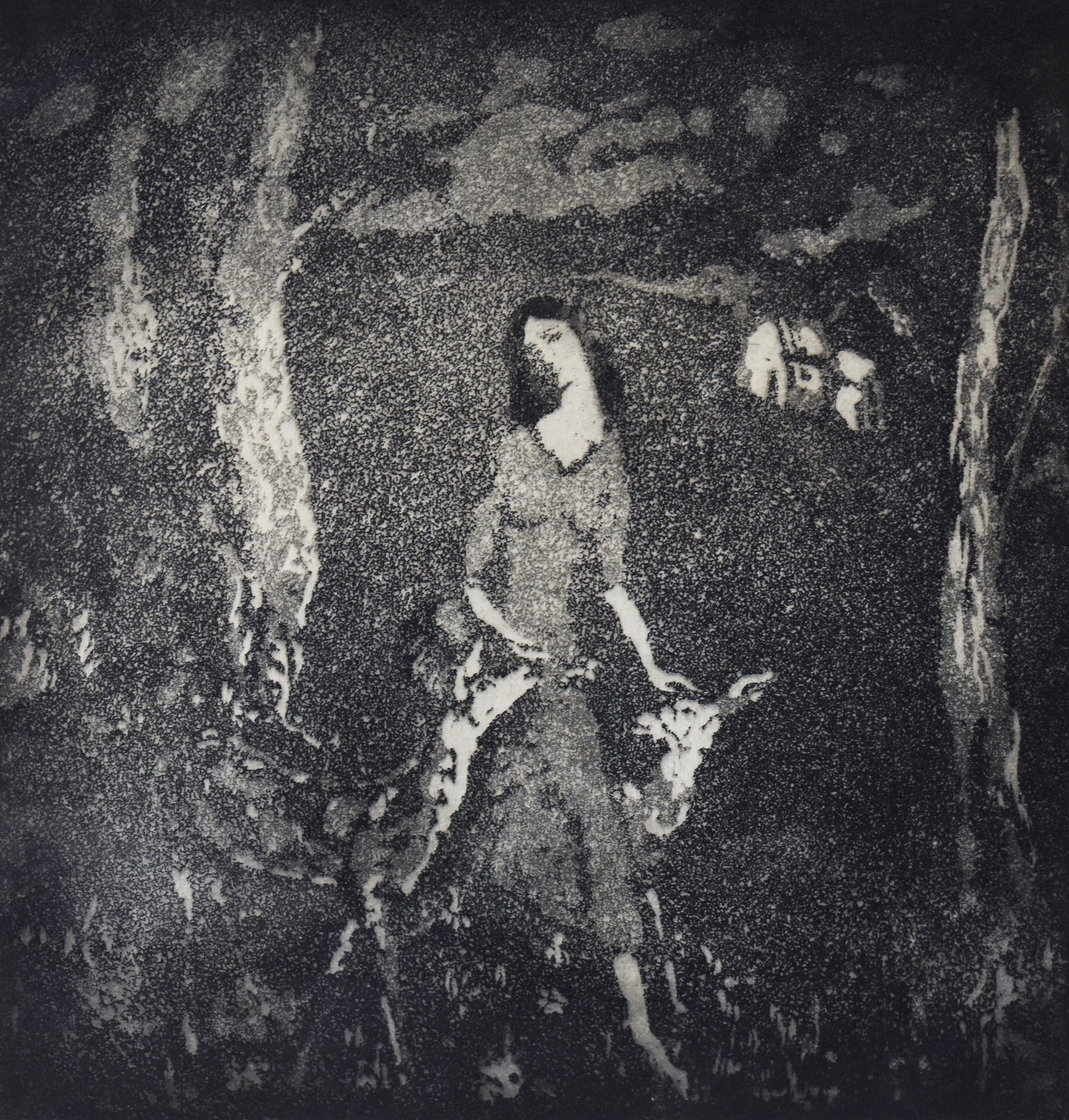 Karl Sherman Signed Limited Edition Etching Aquatint-girl & Fawns "snow White" Scene 1931 - Etsy