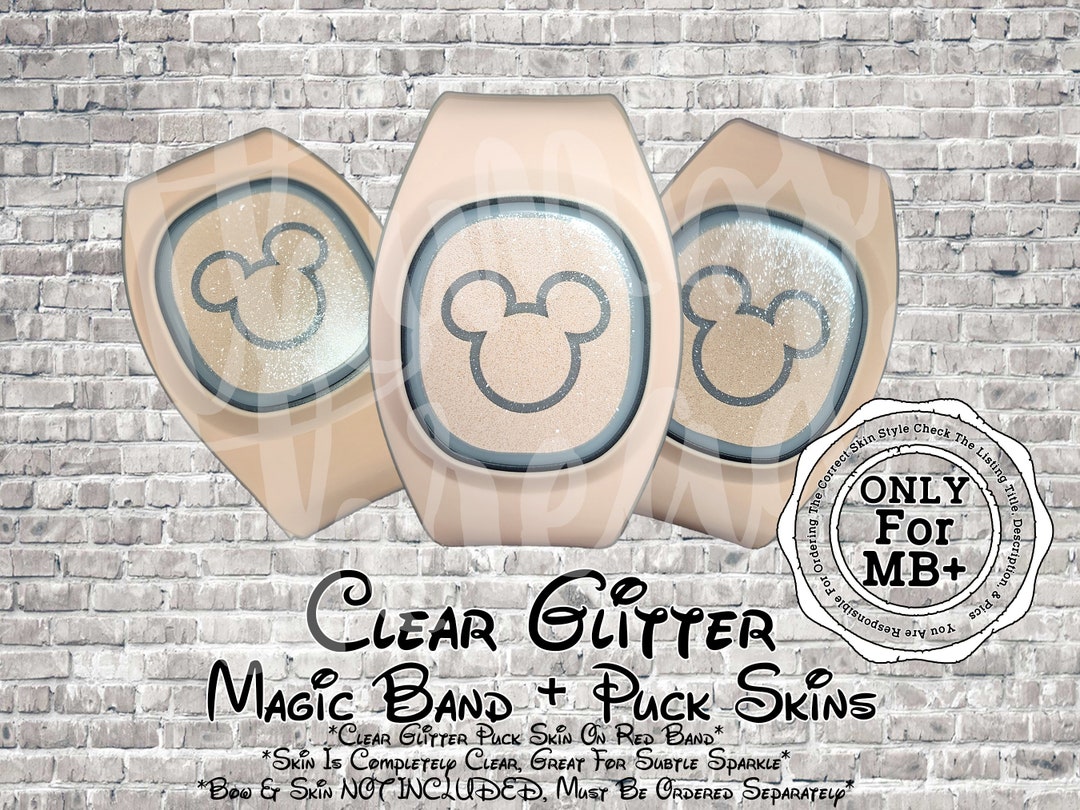 Clear Glitter Magic Band + Puck Decal Skin | Only Fits MB+ | Only Puck ...