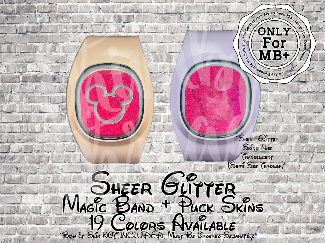 Sheer Glitter Magic Band + Puck Decal Skin| Translucent | Only Puck ...