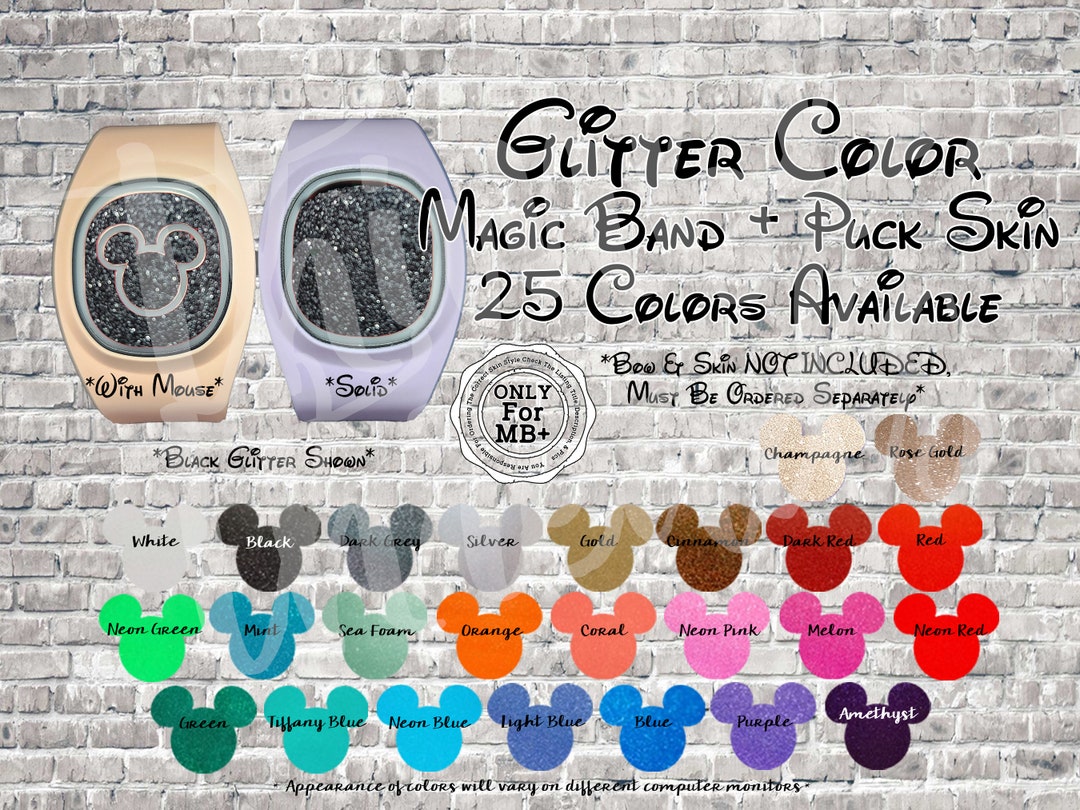 Glitter Magic Band + Puck Decal Skin | Only Fits MB+ | 25 Colors | Only ...