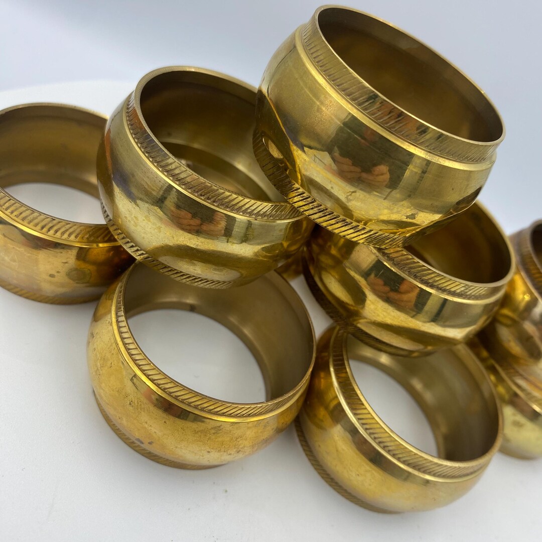 Brass Napkin Rings Set of Ten Napkin Holders for Dinner Lunch or Tea ...