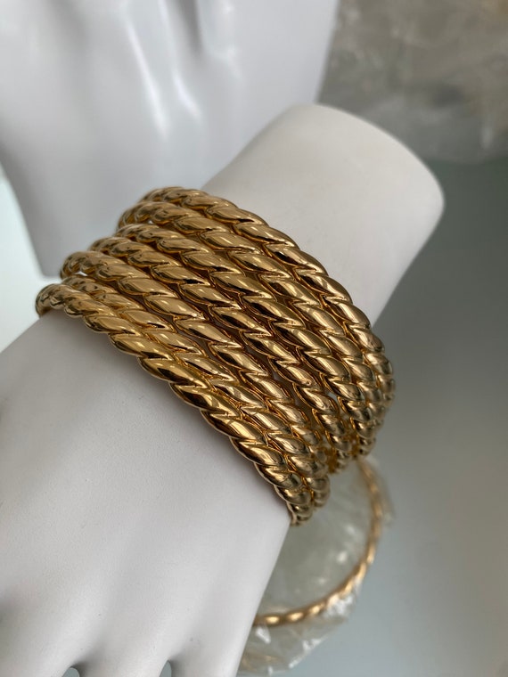 Gold Tone Lovers Rope Bangle Fashion Jewellery New O… - Gem
