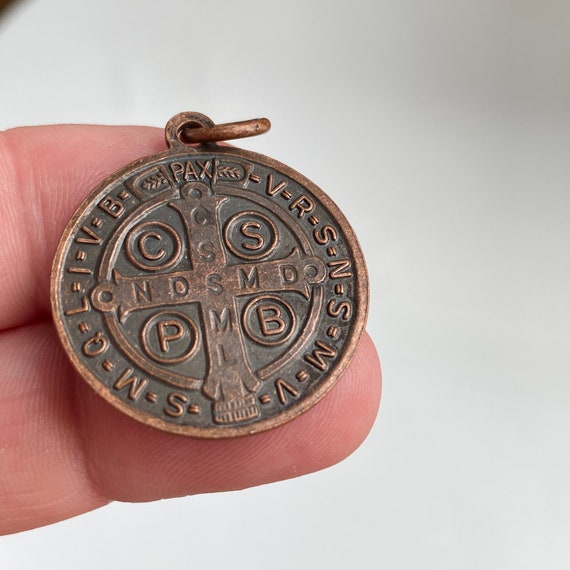 Saint Benedict Religious Antique French Catholic Copp… - Gem