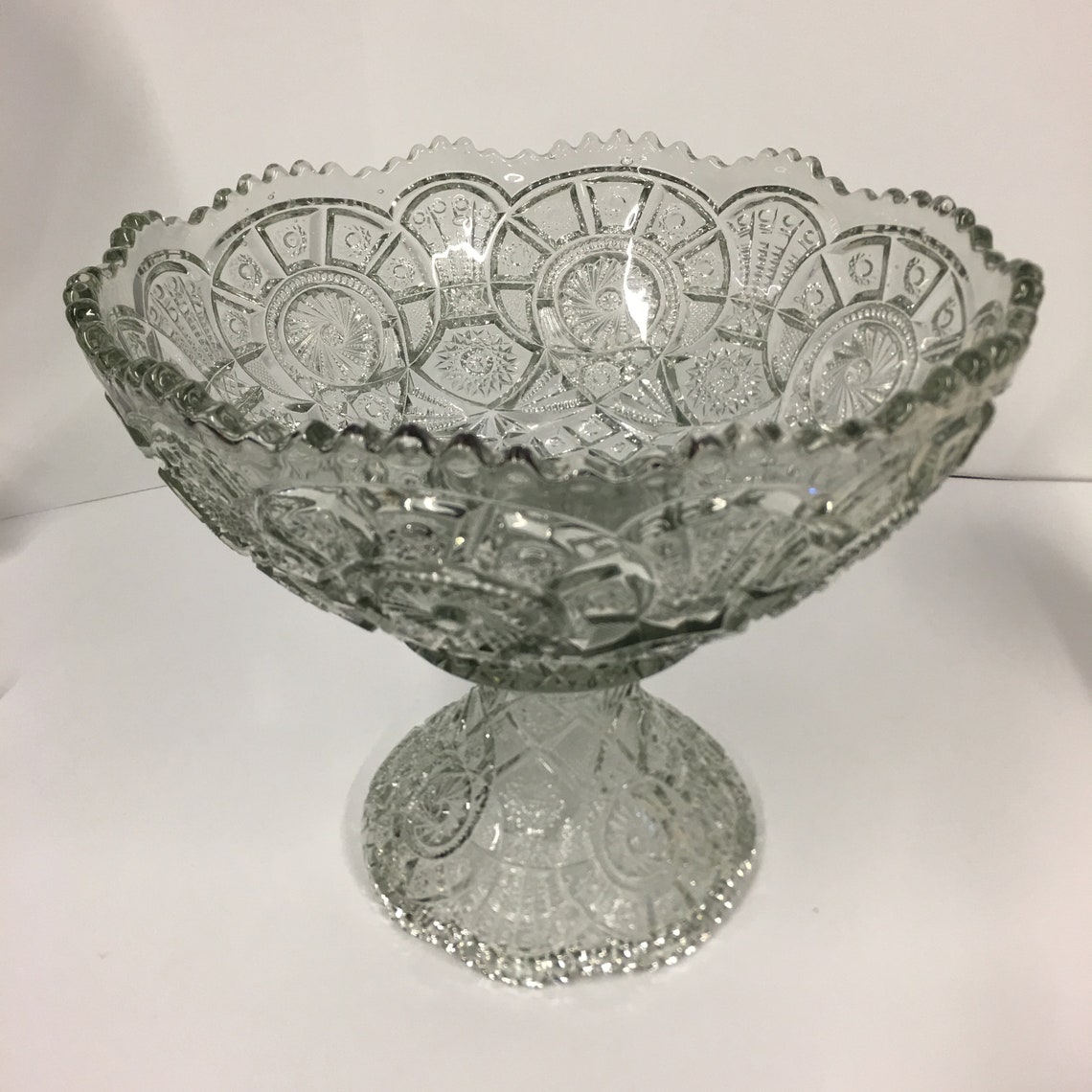 Imperial Glass Broken Arches Punch Bowl & Stand by Imperial | Etsy